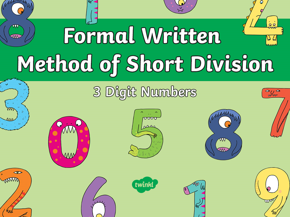 Short Division 3 Digit Numbers Version 2